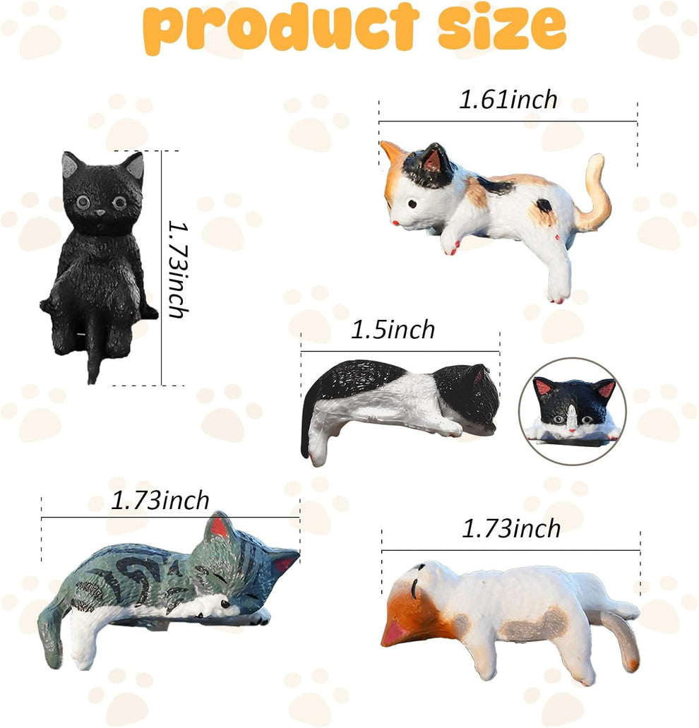 5 Pcs Mini Cat Figurines Car Decor – JS Shop