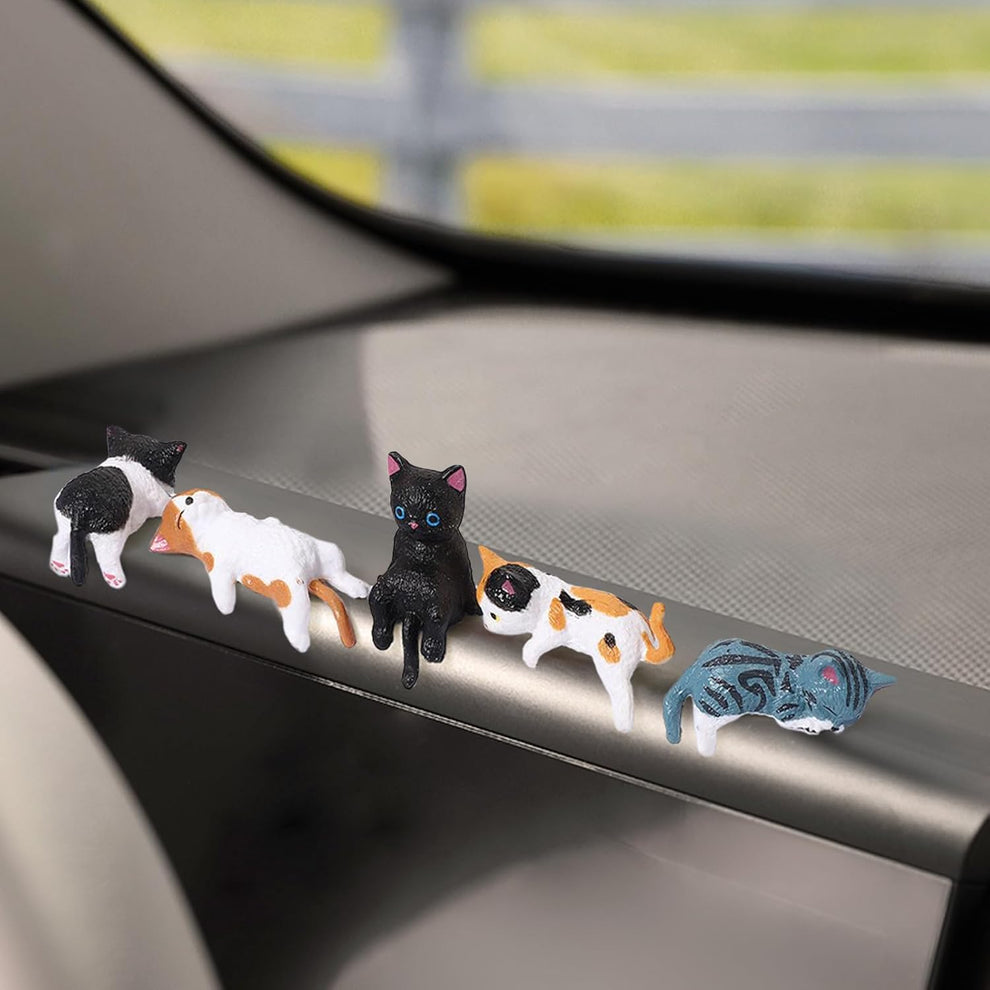 5 Pcs Mini Cat Figurines Car Decor – JS Shop